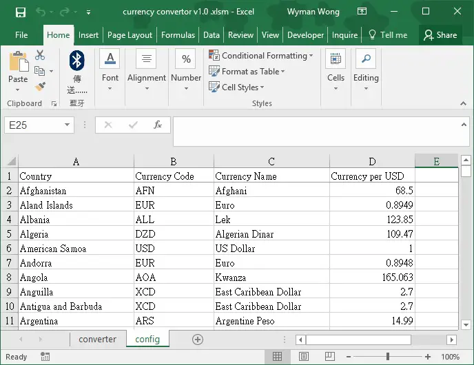 Excel Currency Converter Template 01 Access Excel Tips