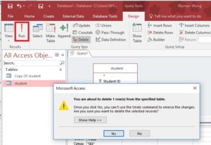 Access delete table records